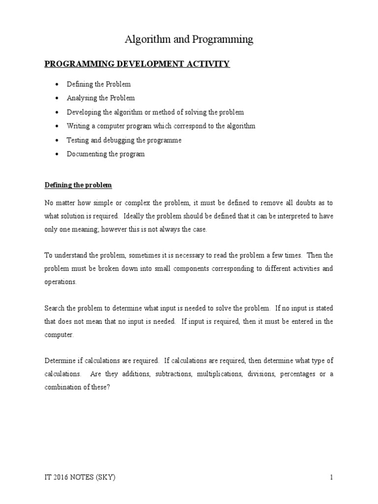 Algorithm and Pascal Conversion Notes Sheet Revised | PDF | Control ...