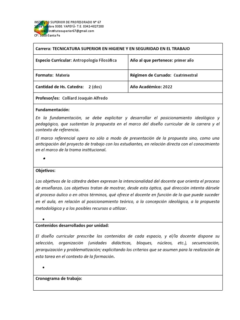 Formato de Planificacion | PDF | Maestros | Evaluación