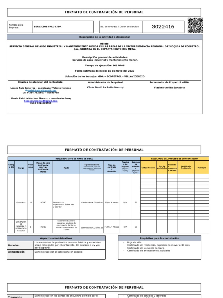 Formato de Contratación | PDF