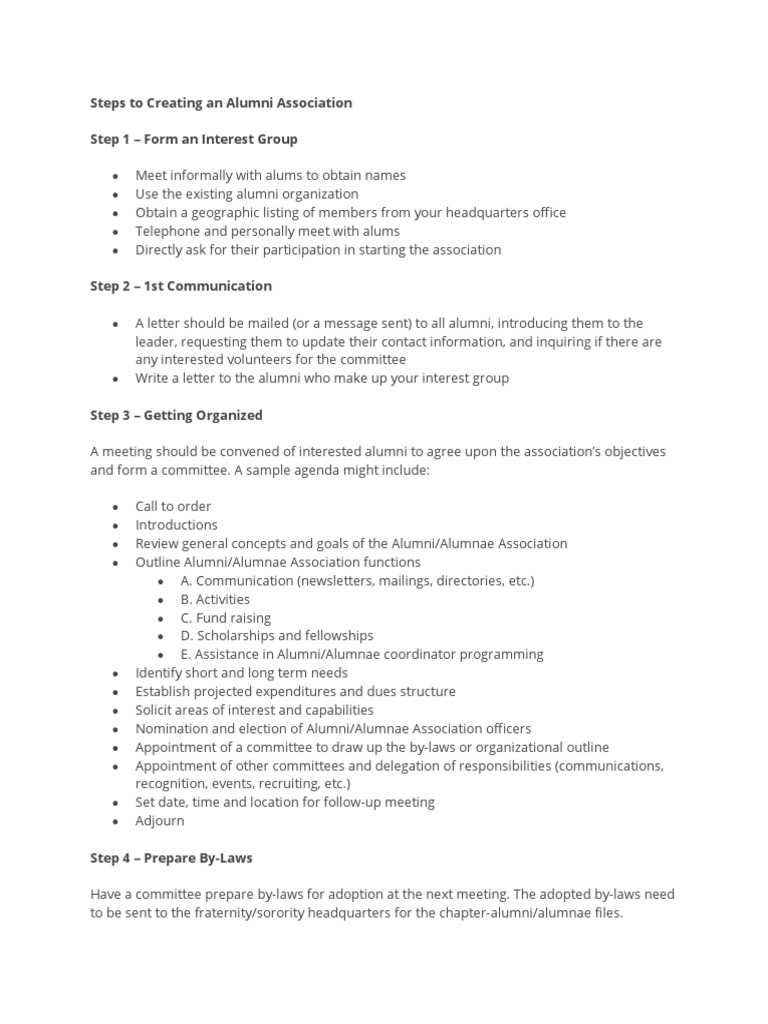 Starting Your Alumni Association Guide | PDF | Finance & Money Management