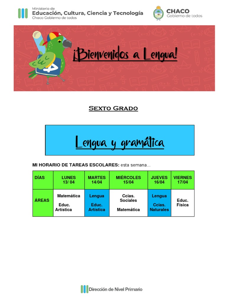 Lengua y Gramática - 6° Grado - Lengua | PDF | Verbo | Lingüística