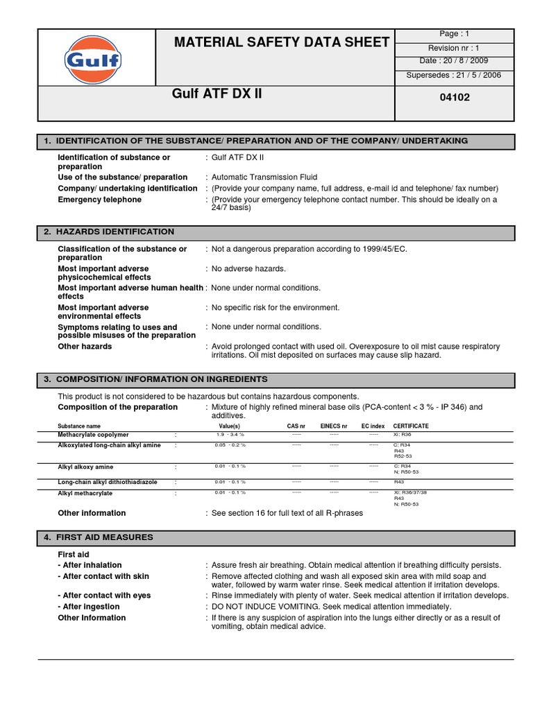 gulf-atf-dx-ii_20090827120709-1 | PDF | Toxicity | Firefighting