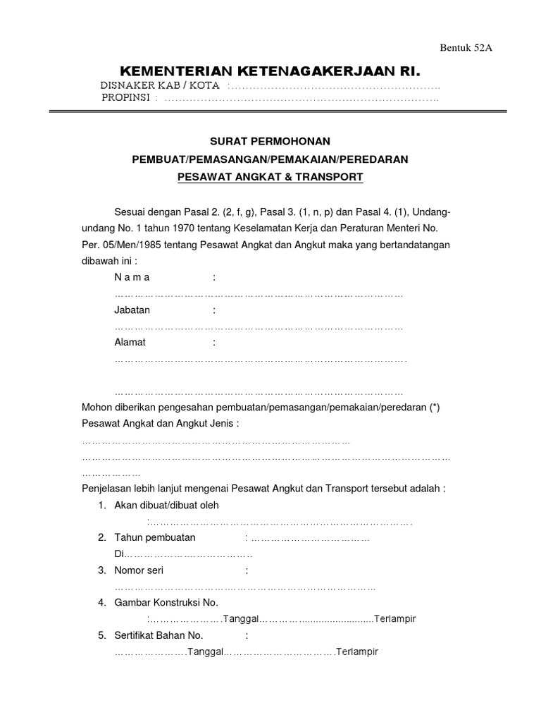 3.3. Ben 52 A SUARAT PERMOHONAN PAA | PDF