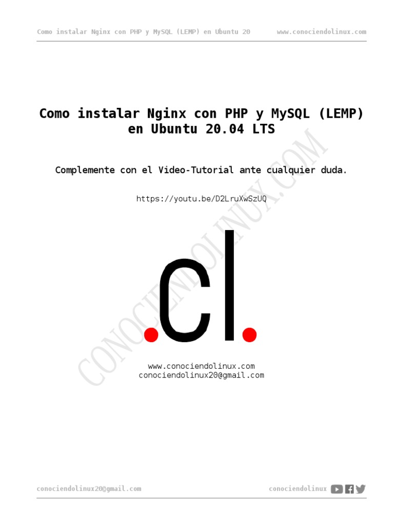 35 - Como Instalar Nginx Con PHP y MySQL (LEMP) en Ubuntu 20.04 LTS | PDF | Mi sql | Php