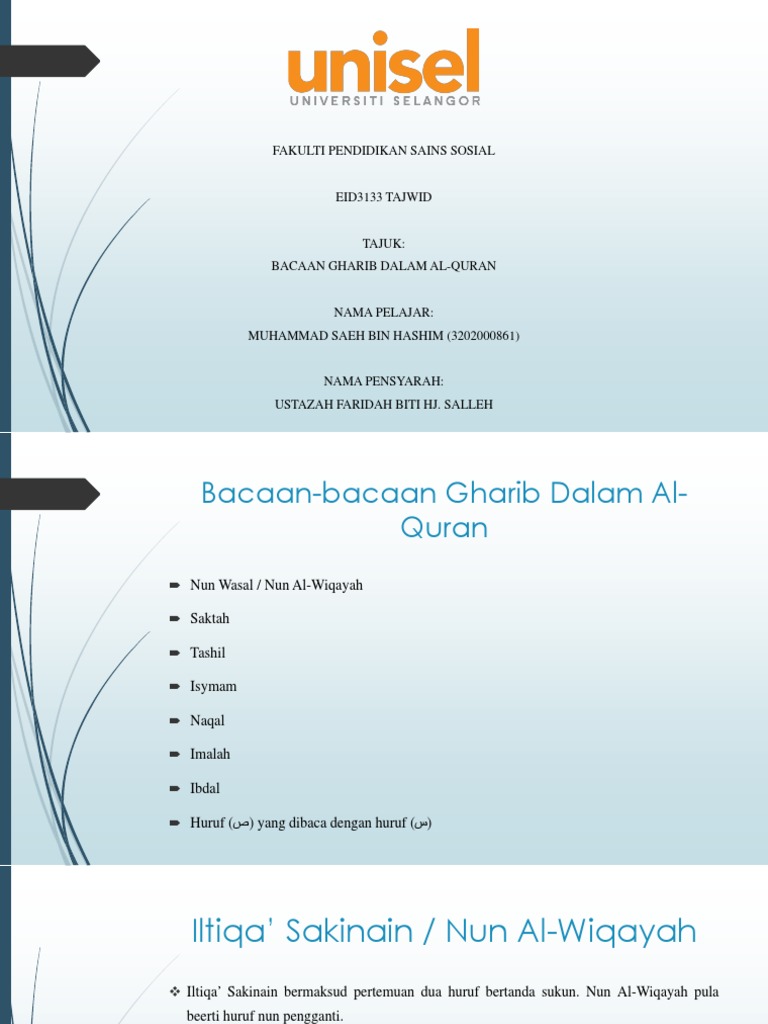 Bacaan-Bacaan Gharib Dalam Al-Quran | PDF