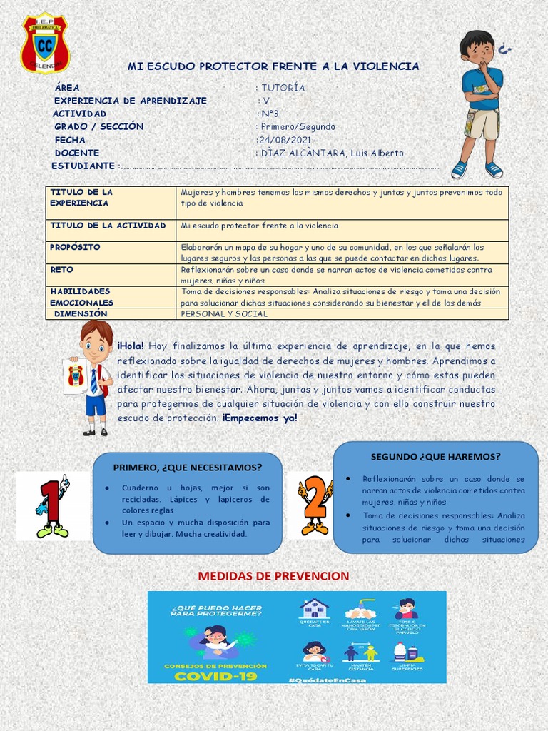 Mi Escudo Protector Frente A La Violencia Eda 5 Act. 3 | PDF | La ...