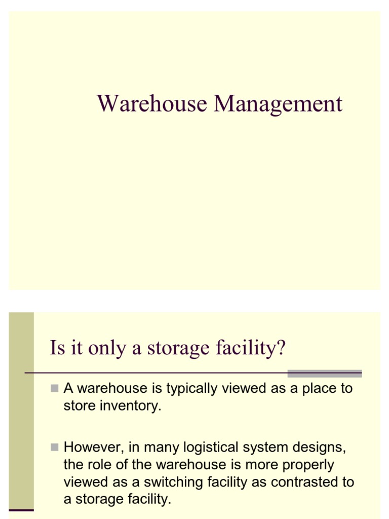 Warehouse Management | Download Free PDF | Warehouse | Inventory