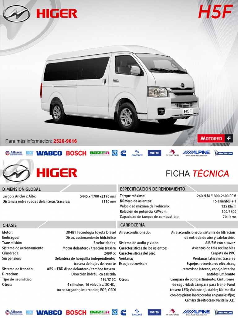 Ficha Tecnica Higer H5 F | PDF