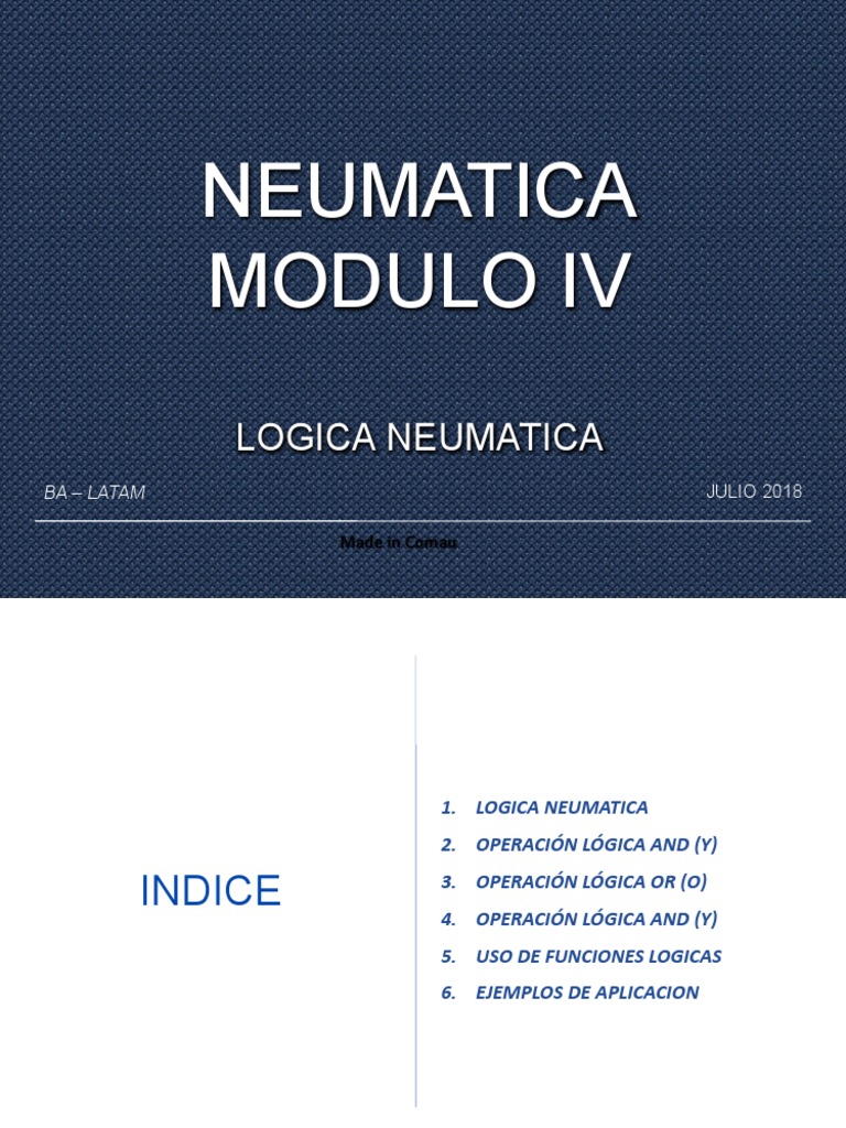 Neumatica - Modulo IV - Logica Neumatica | PDF | Neumática | Lógica
