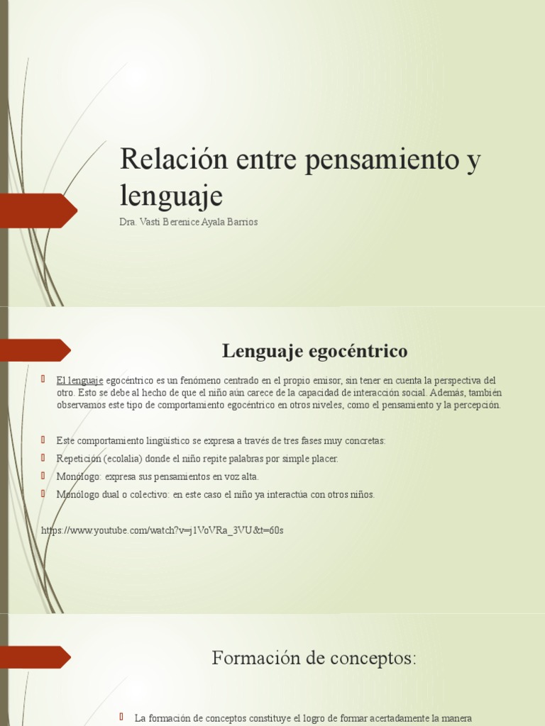 Relación Entre Pensamiento y Lenguaje | PDF | Concepto | Pensamiento