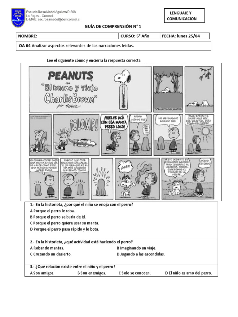 Gia n1 de Comprension Quinto | PDF