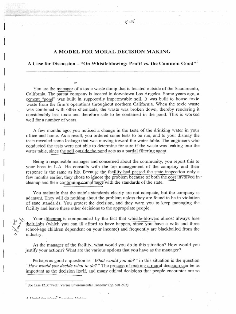 A Model For Moral Decision Making | PDF