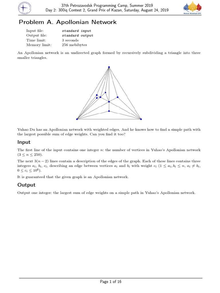 Problem A. Apollonian Network: Input | PDF | Combinatorics | Discrete Mathematics