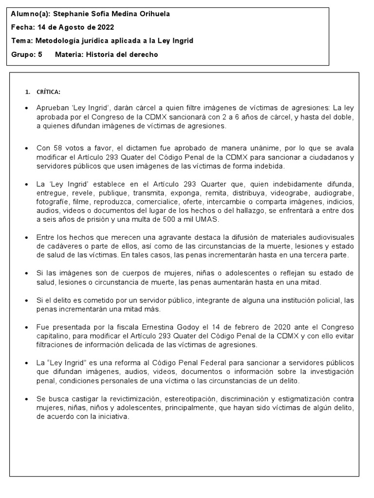 Ley Ingrid | PDF | Crímenes | Crimen y violencia