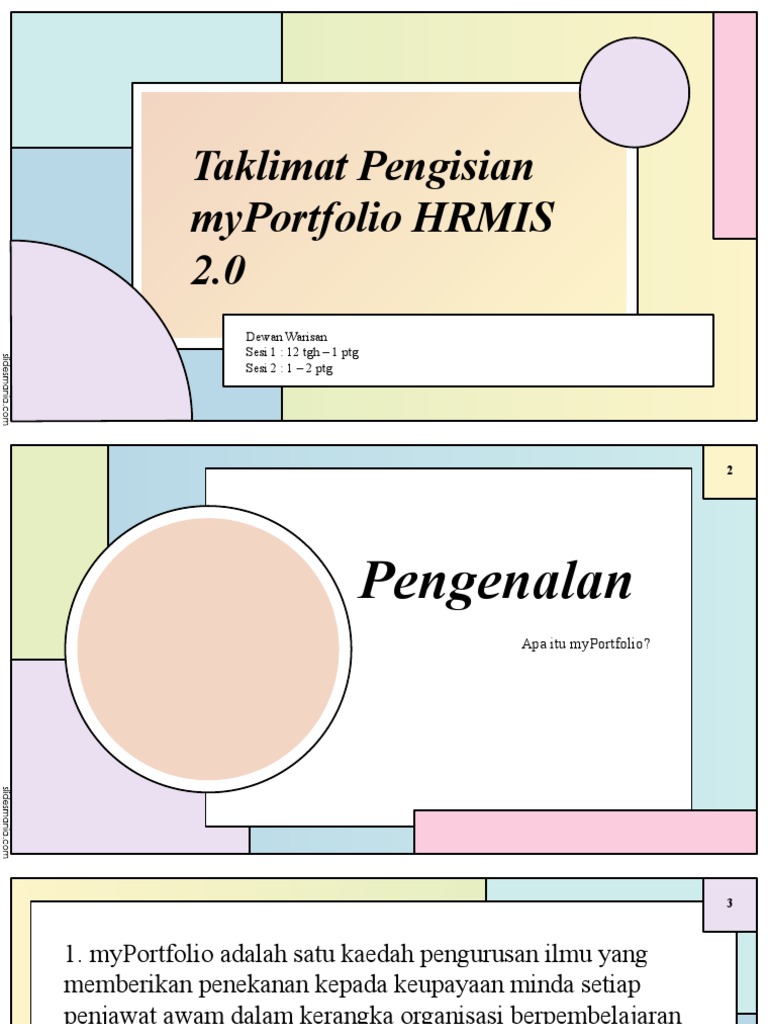 Taklimat Pengisian Myportfolio HRMIS 2.0 | PDF