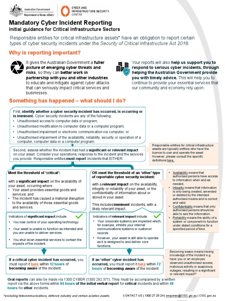 Mandatory Cyber Incident Reporting 1657909256 | PDF | Computer Security ...