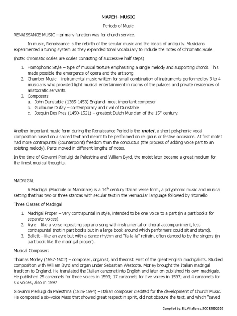 MAPEH Musical Period | PDF | Classical Period (Music) | Orchestras