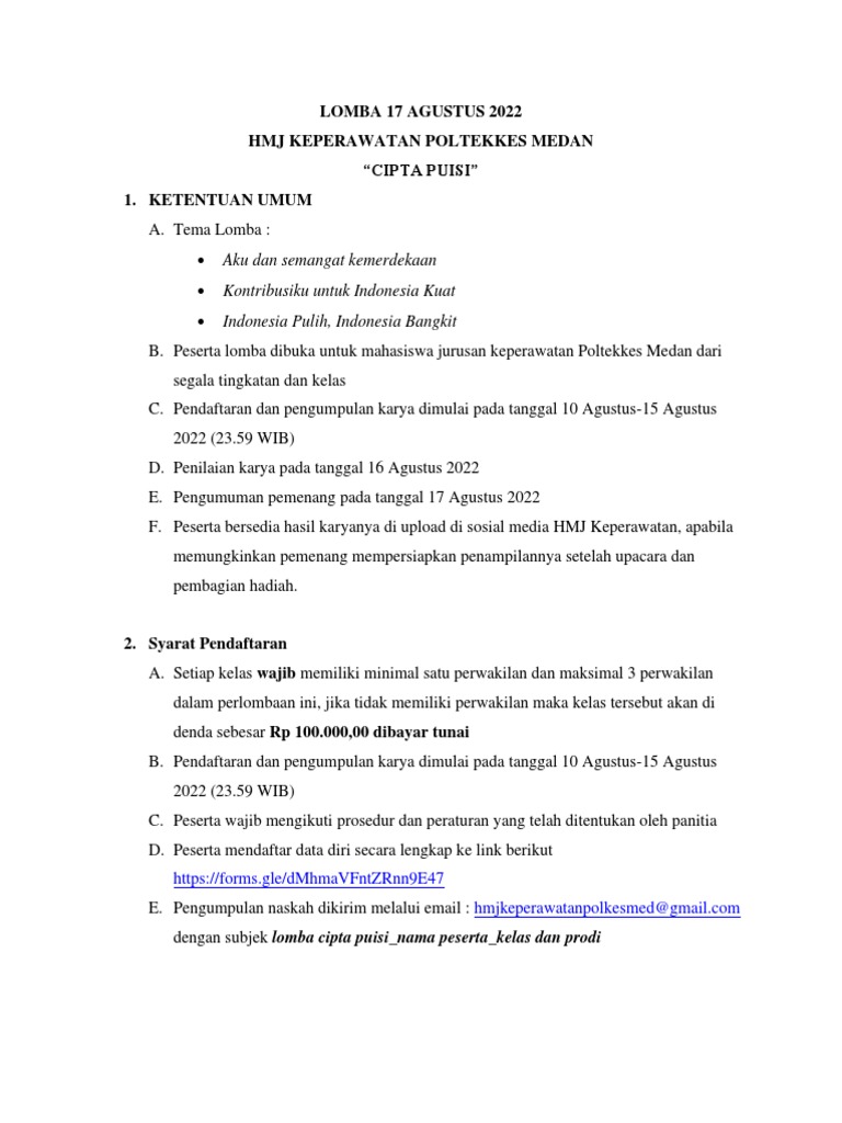 Syarat & Ketentuan Lomba 17 Agustus | PDF