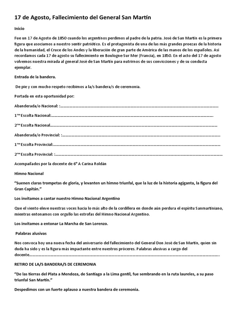 17 de Agosto Glosas | PDF