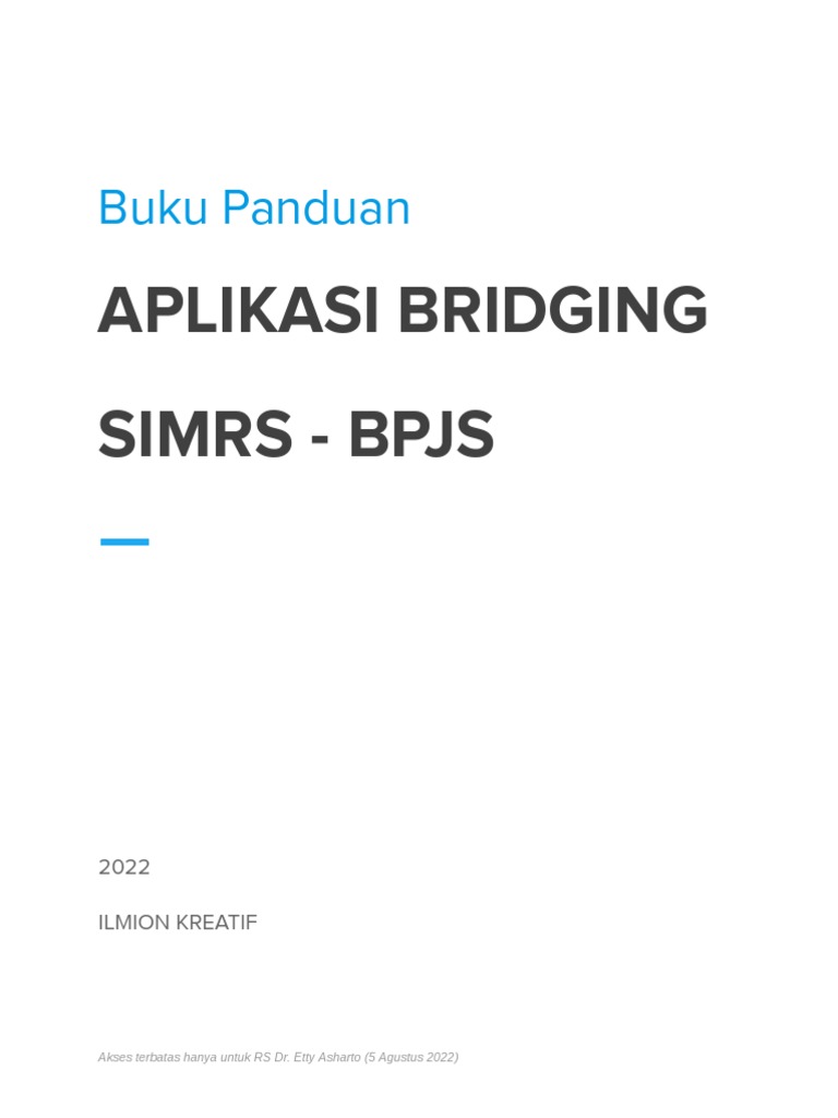 Panduan Aplikasi Bridging SIMRS-BPJS | PDF | Bisnis | Pengelolaan Keuangan & Uang