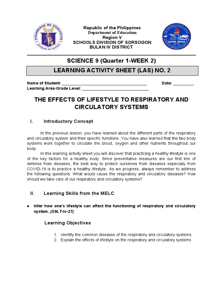The Effects of Lifestyle To Respiratory and Circulatory Systems | PDF ...
