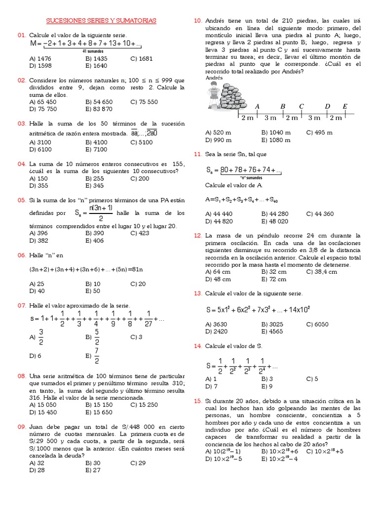Sucesiones Series y Sumatorias | PDF | Notación Matemática | Matemática Elemental