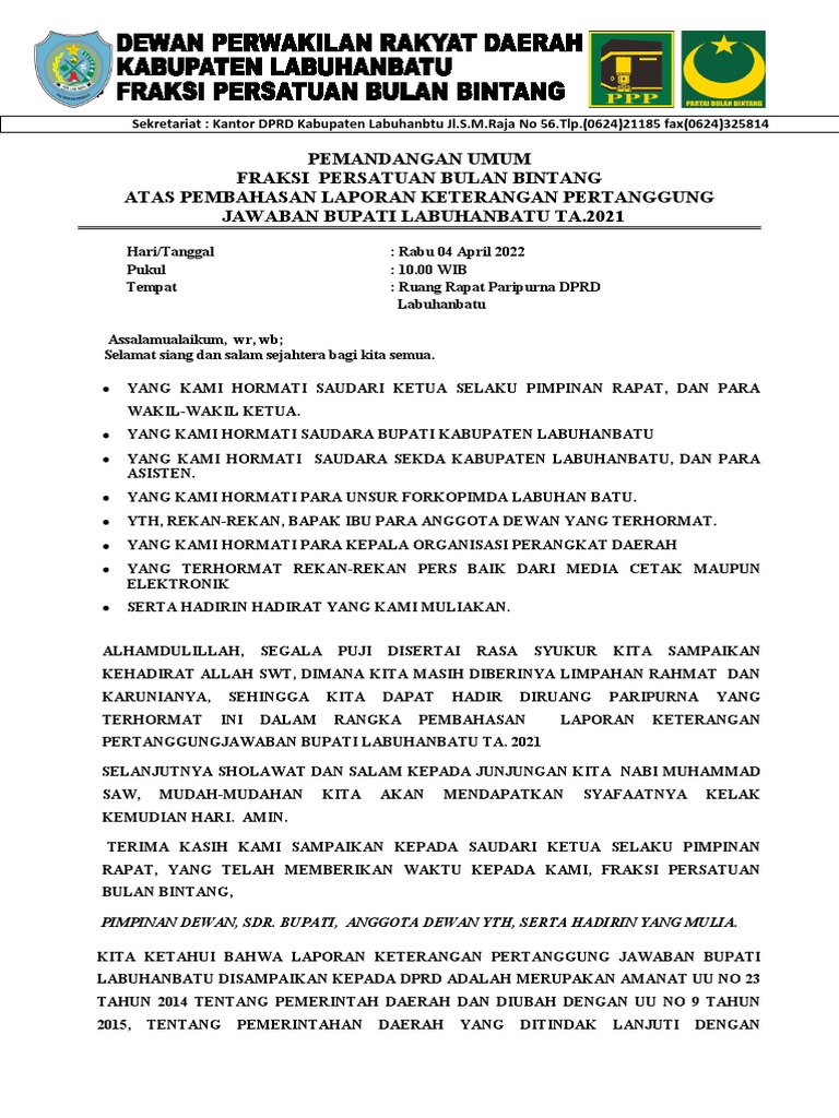 Pandangan Umum LKPJ | PDF