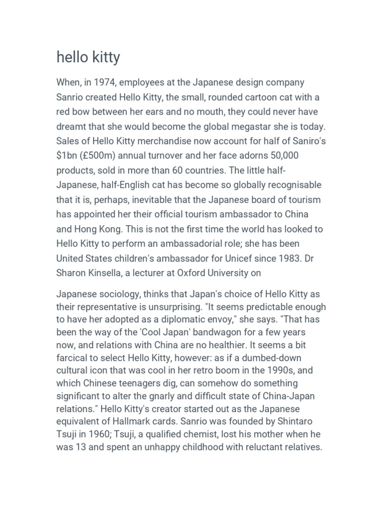 Hello Kitty | PDF | Brand