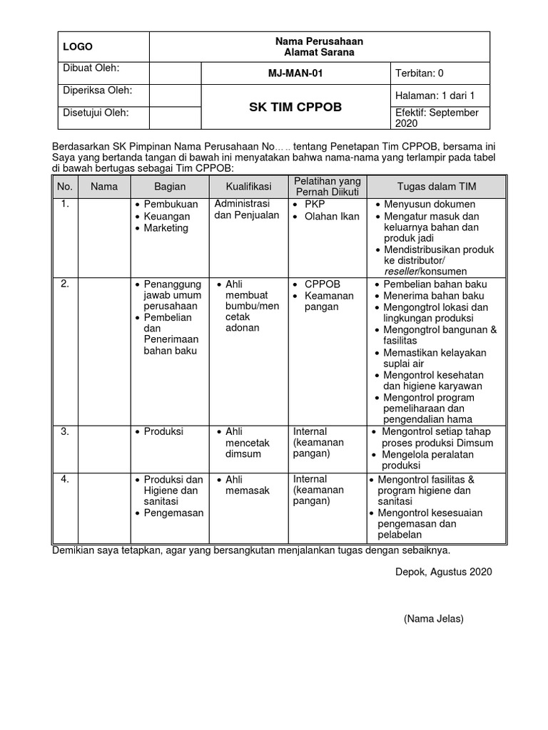 Man-01 SK Tim Cppob | PDF