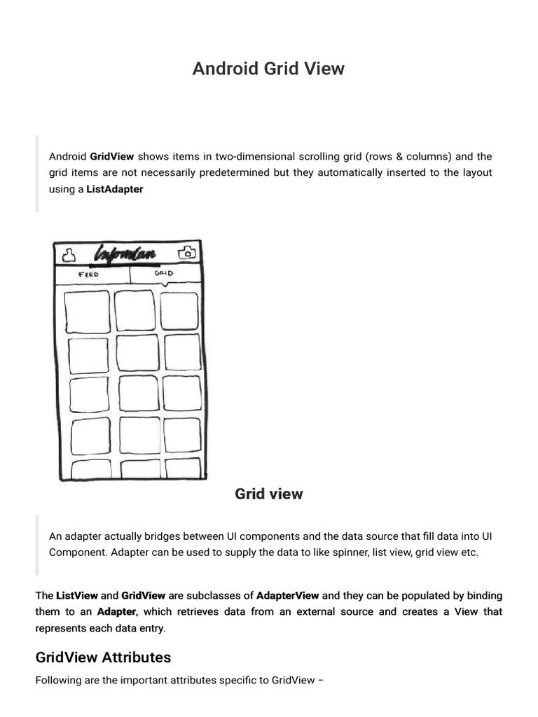 Android Grid View | PDF | Android (Operating System) | Application Software