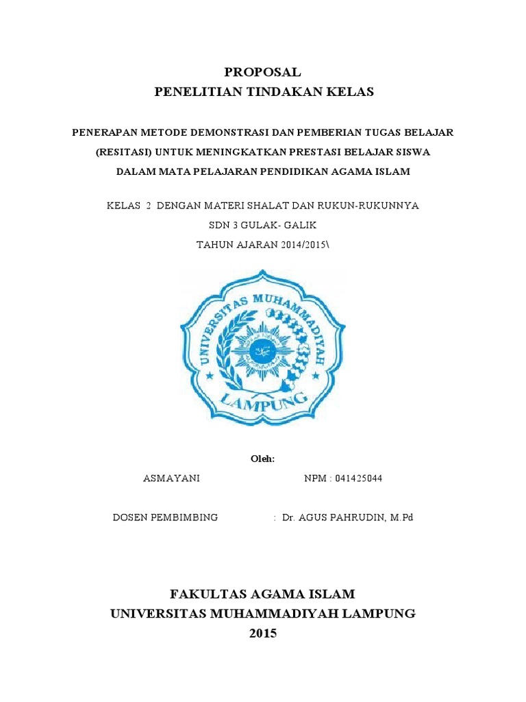 Contoh Proposal PTK PAI | PDF