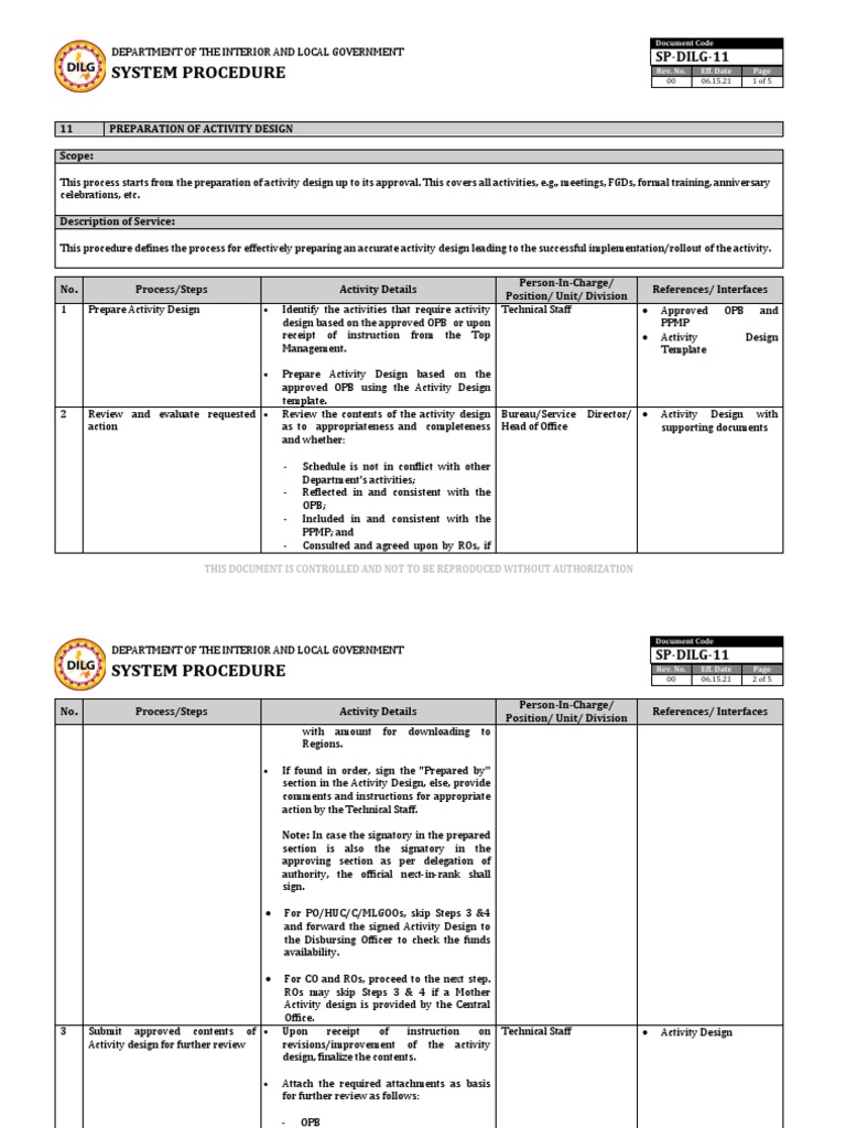 DILG Activity Design Preparation Guide | PDF | Design