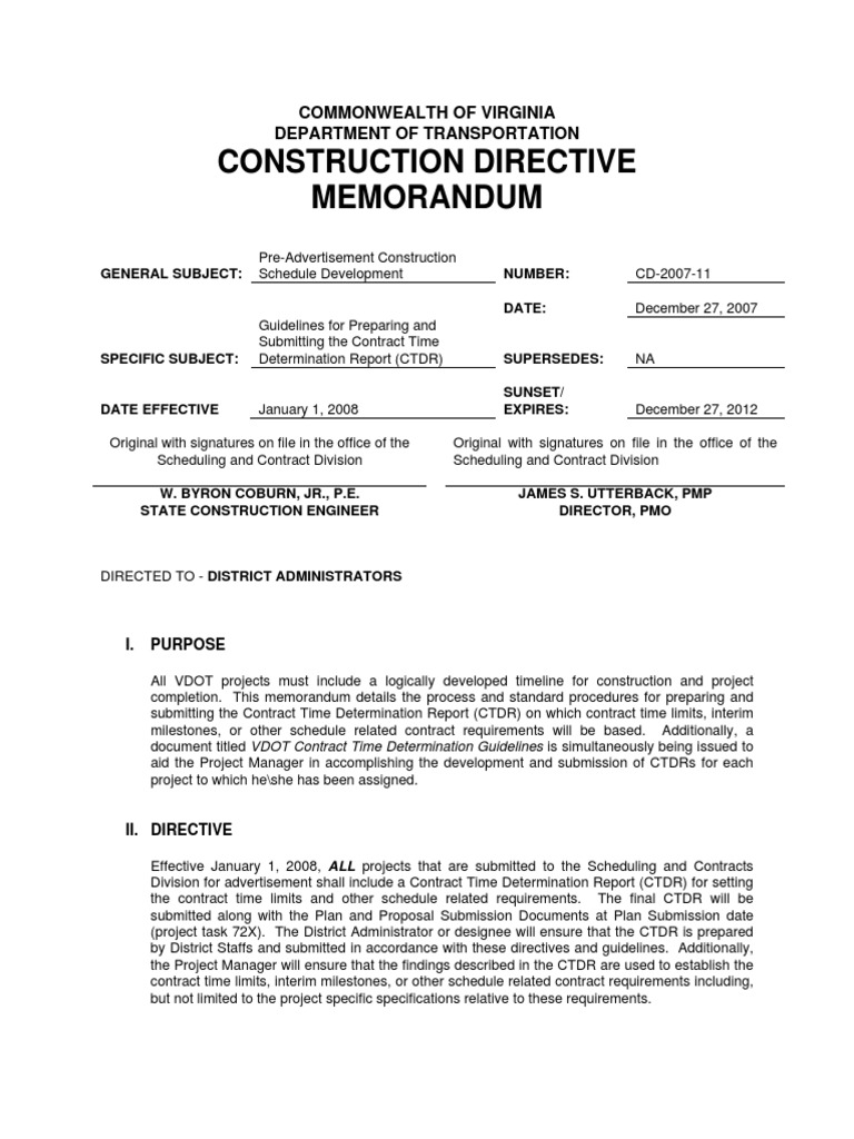 Construction Memo Sample 4 | PDF