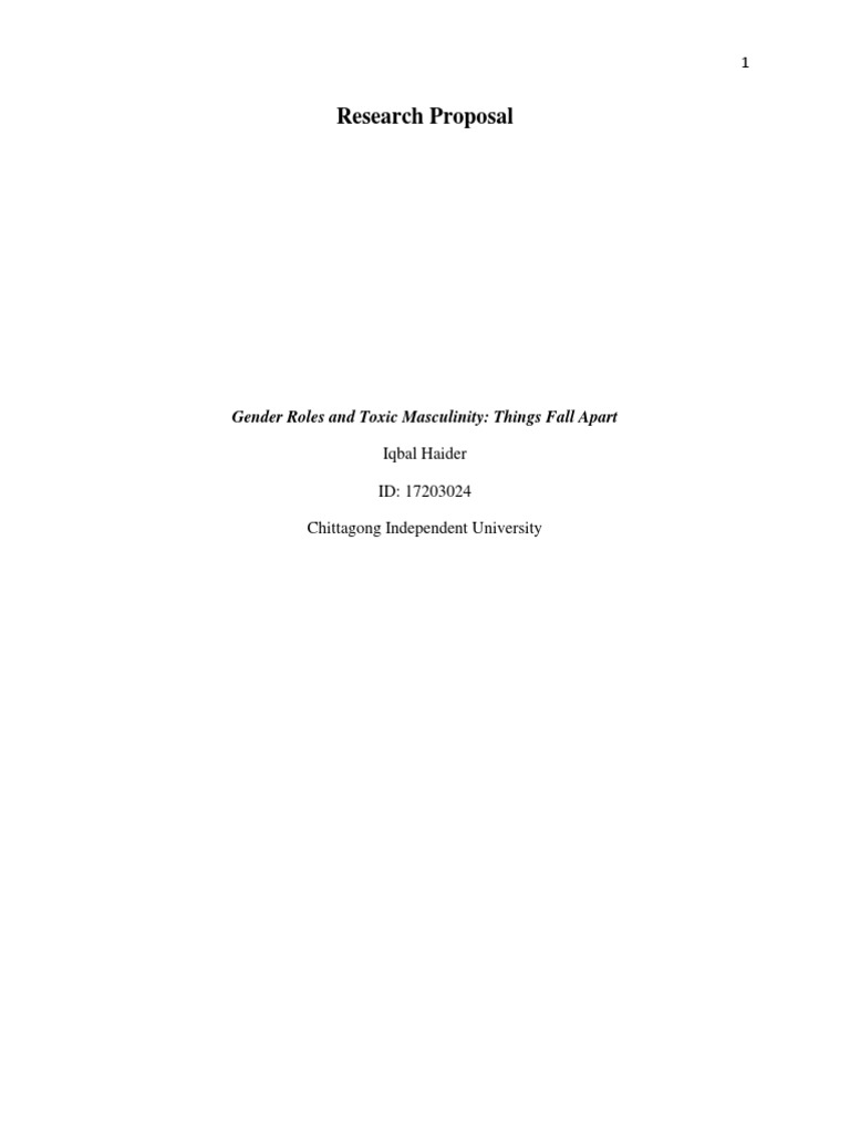 Research Proposal-Iqbal | PDF | Masculinity | Gender