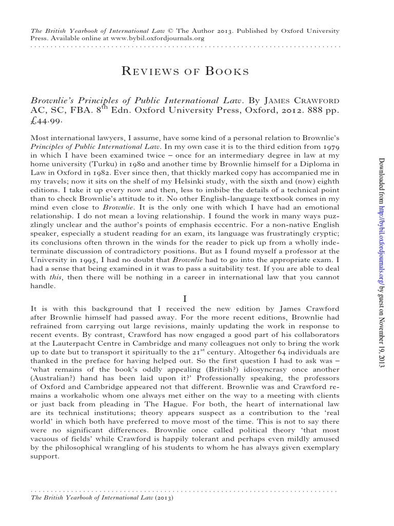 Review of Brownlie's 8th Edition | PDF | Ethical Principles | Justice