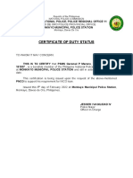 Certificates of Duty and Status PNP | PDF