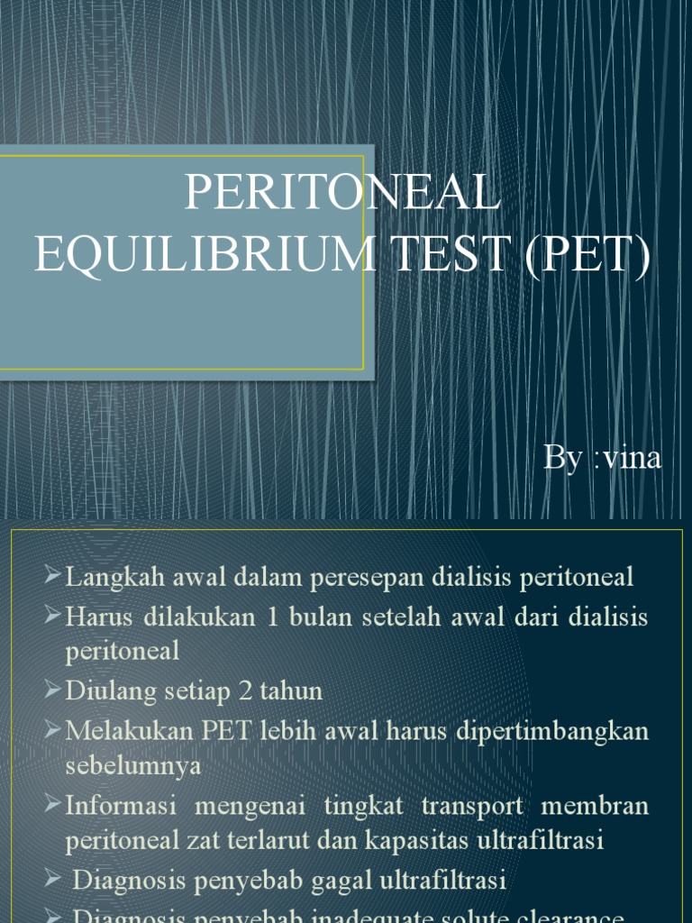 Peritoneal Equilibrium Test (Pet) | PDF