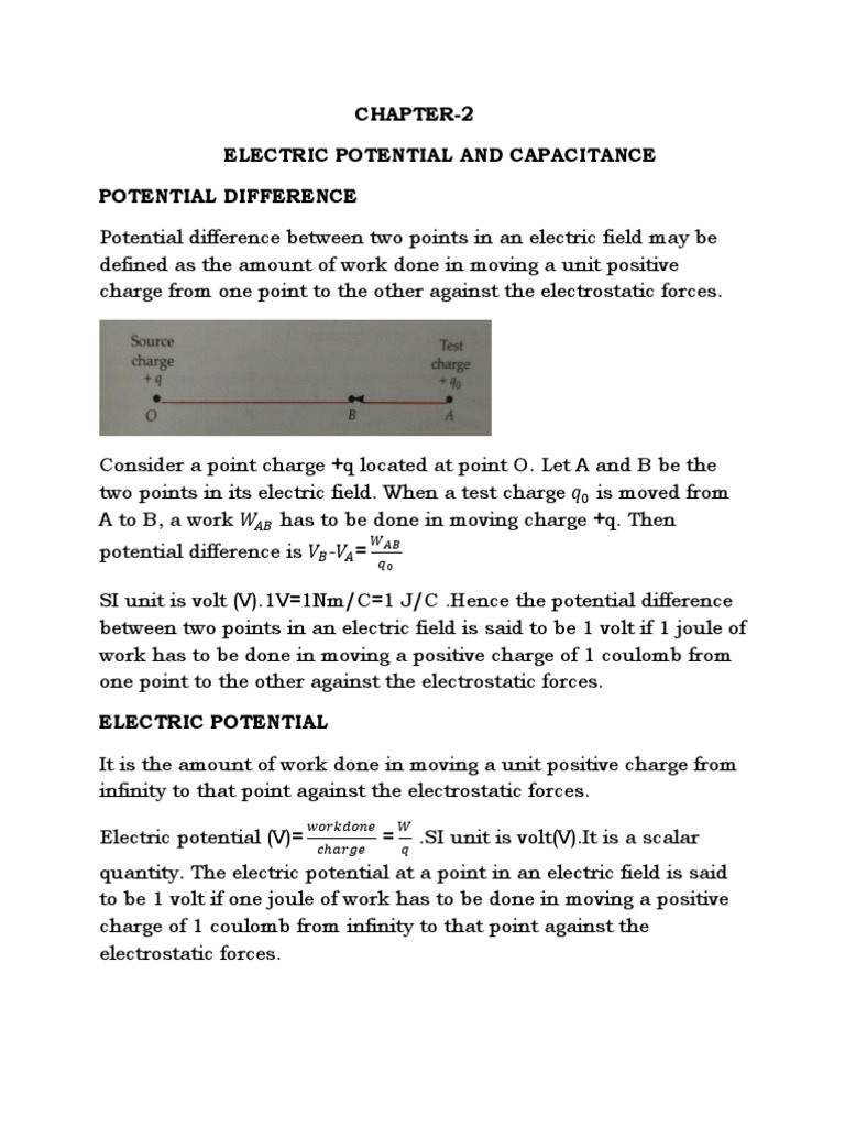 Chapter-2 Electric Potential | PDF | Capacitance | Capacitor
