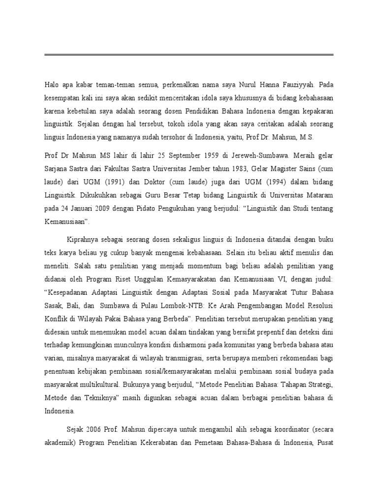 Profil Prof Mahsun | PDF