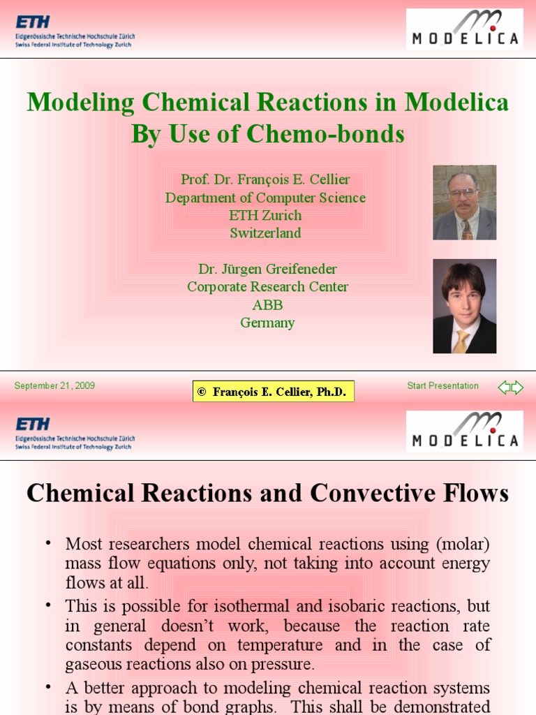 Modeling Chemical Reactions in Modelica by Use of Chemo-Bonds | PDF ...