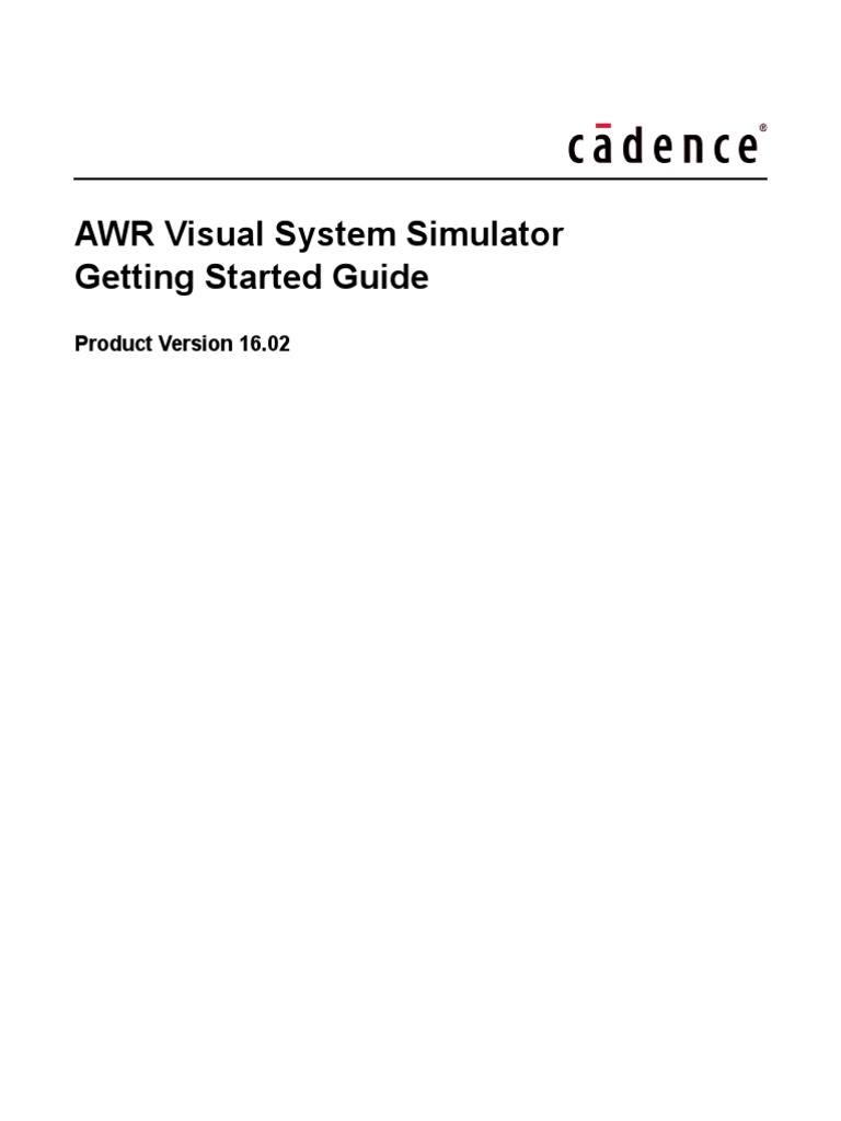 AWR Visual System Simulator Getting Started Guide: Product Version 16. ...