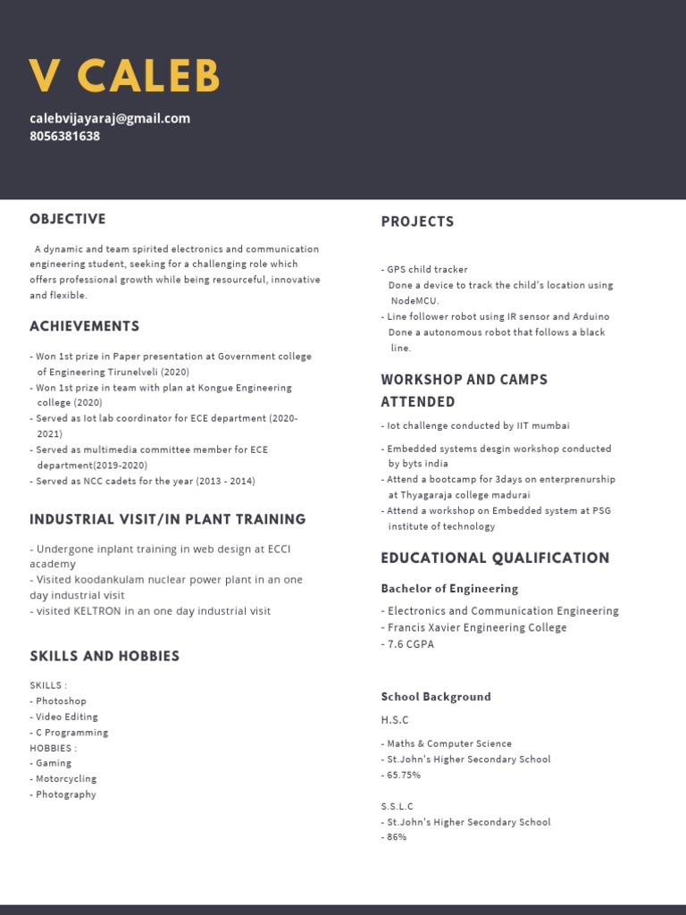 Engineering Student Profile | PDF | Computer Engineering | Computer Science