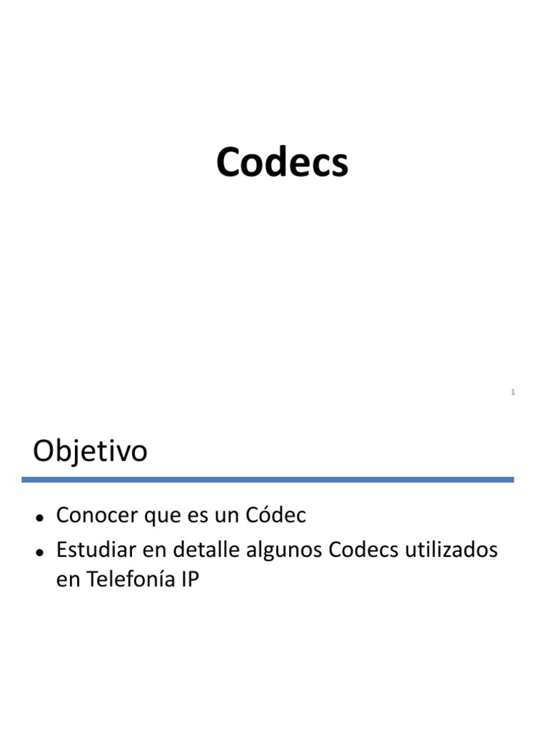 Codecs | PDF | Códec | Voz sobre IP