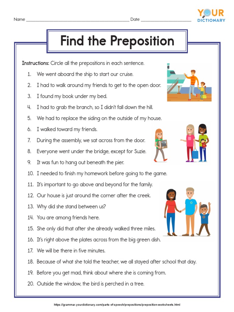 Upper Elementary Preposition Worksheet | PDF