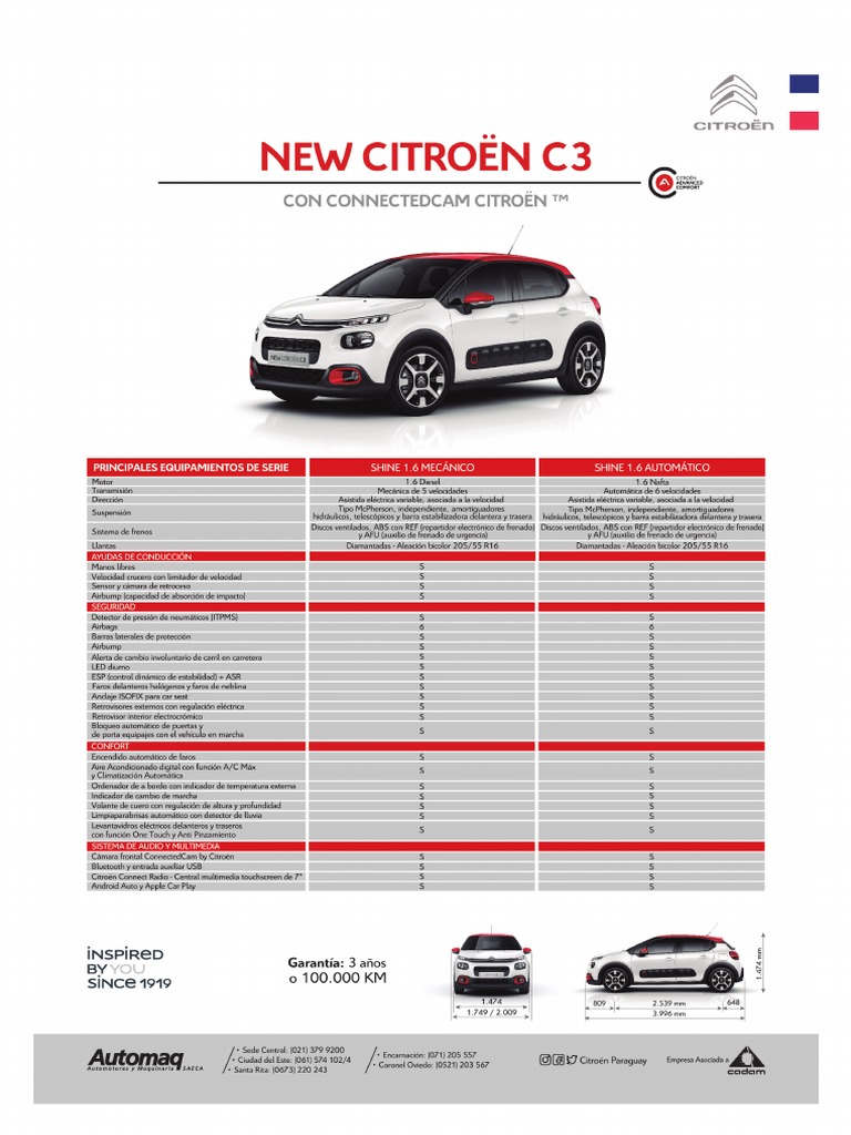 Ficha Tecnica New C3 | PDF