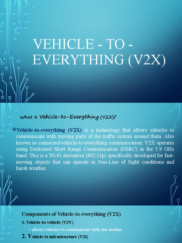 Vehicle - To - Everything (V2X) | PDF | Parking | Traffic