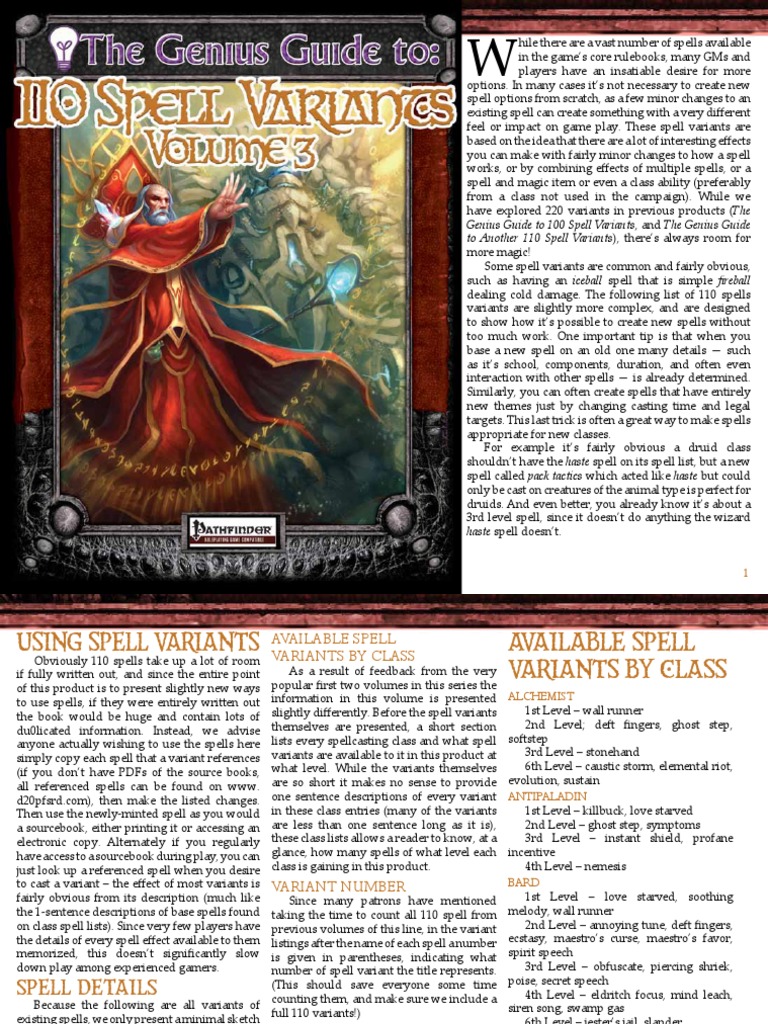 The Genius Guide To - 110 Spell Variants III | Download Free PDF ...