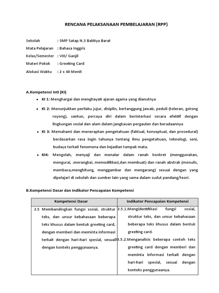 RPP Greeting Card Test | PDF