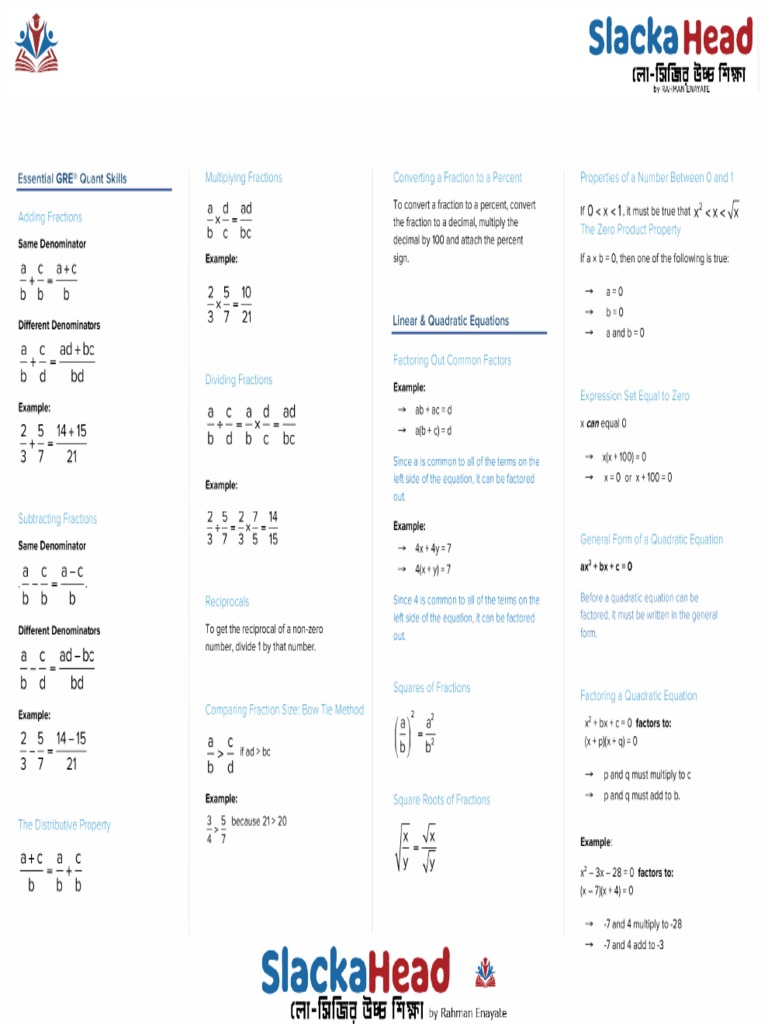 GRE_Equation_Guide_SlackaHead | PDF