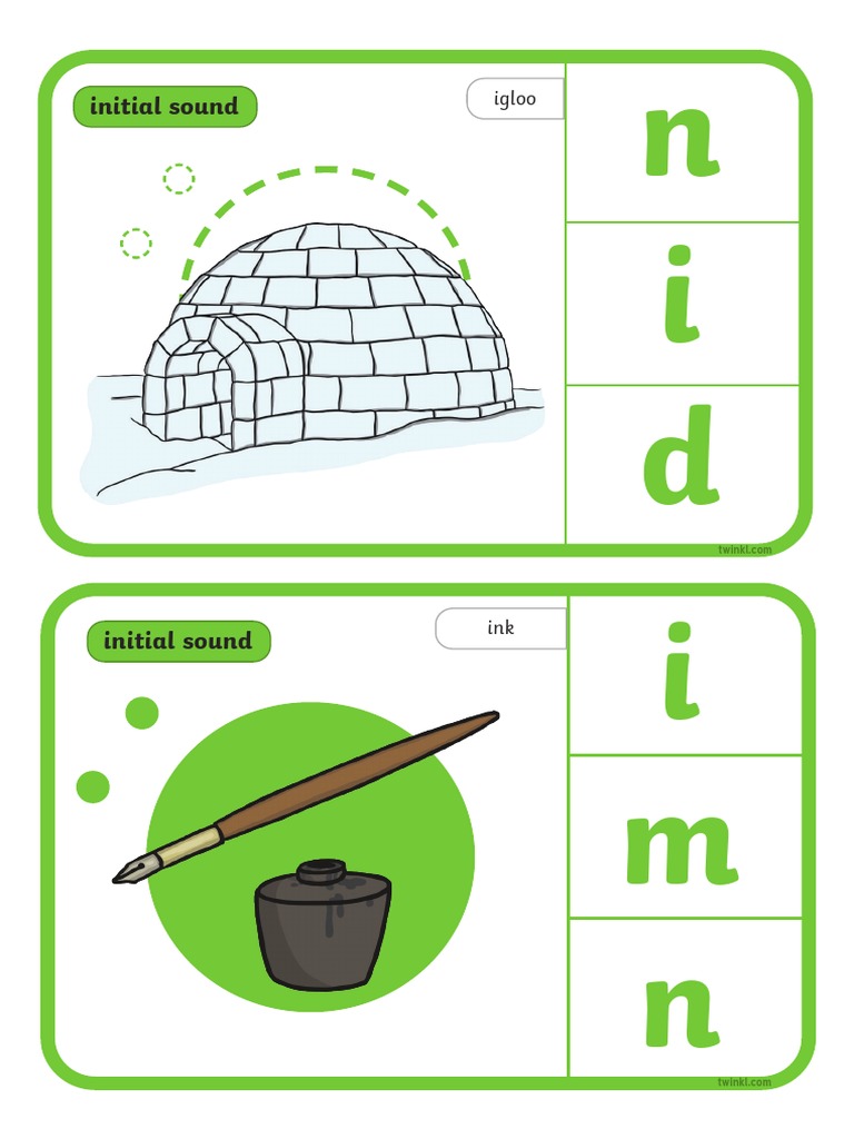 Set 2 I N M D Peg Matching Letters and Sounds | PDF